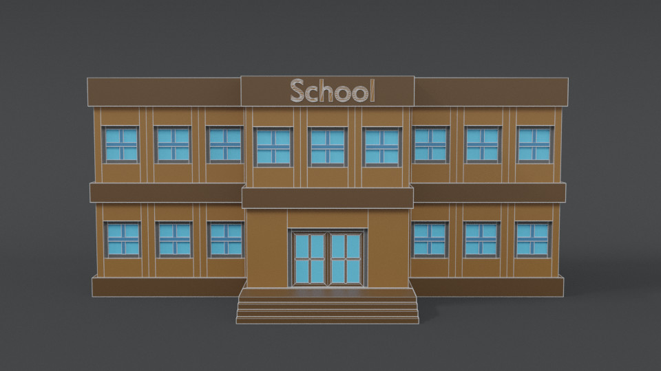ArtStation - Low Poly Cartoon School | Game Assets