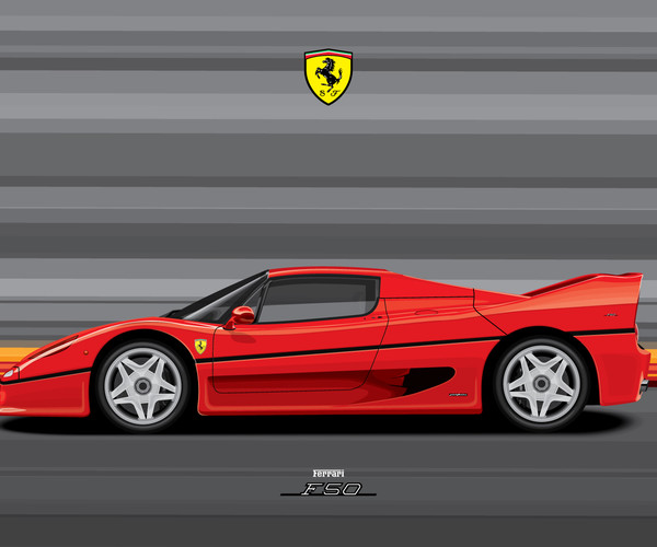 ArtStation - FERRARI F50/Digital File Vector | Artworks
