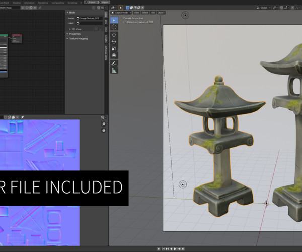 ArtStation - Japanese Stone Lantern - LowPoly, Handpainted, UE4 Ready ...