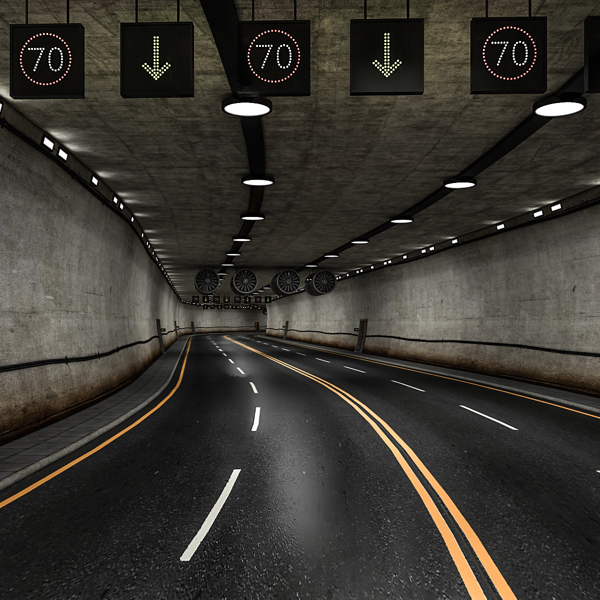 ArtStation - Road Tunnel 3D model | Game Assets