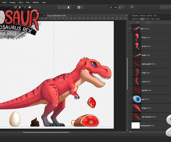 ArtStation - 2D Dinosaur-T Rex Character (Spine) | Game Assets