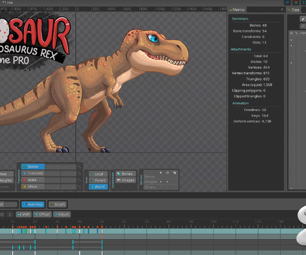 ArtStation - 2D Dinosaur-T Rex Character (Spine) | Game Assets