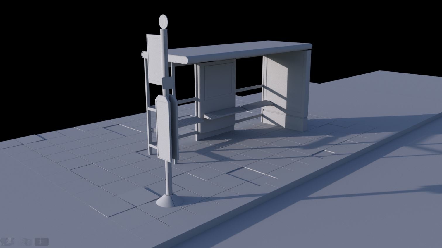 ArtStation - 3D Bus Stop Model | Resources