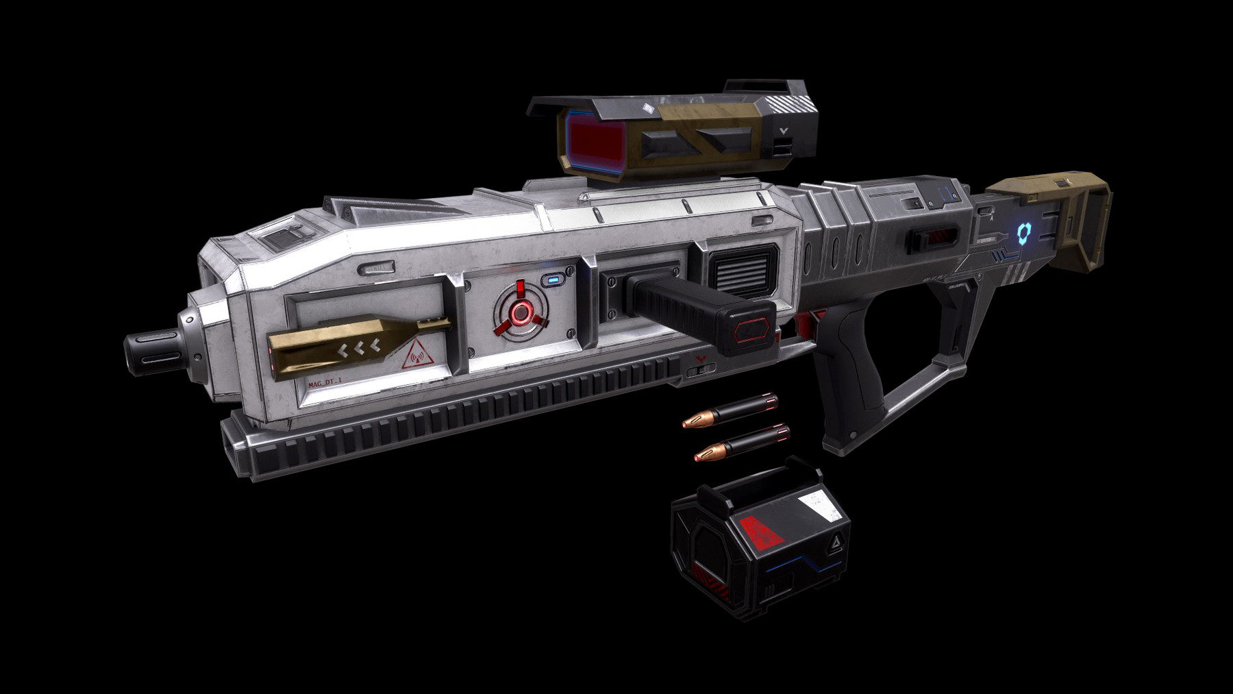 ArtStation - Sci-fi Heavy Machine Gun (Scope, Magazine, Bullets, Triger ...
