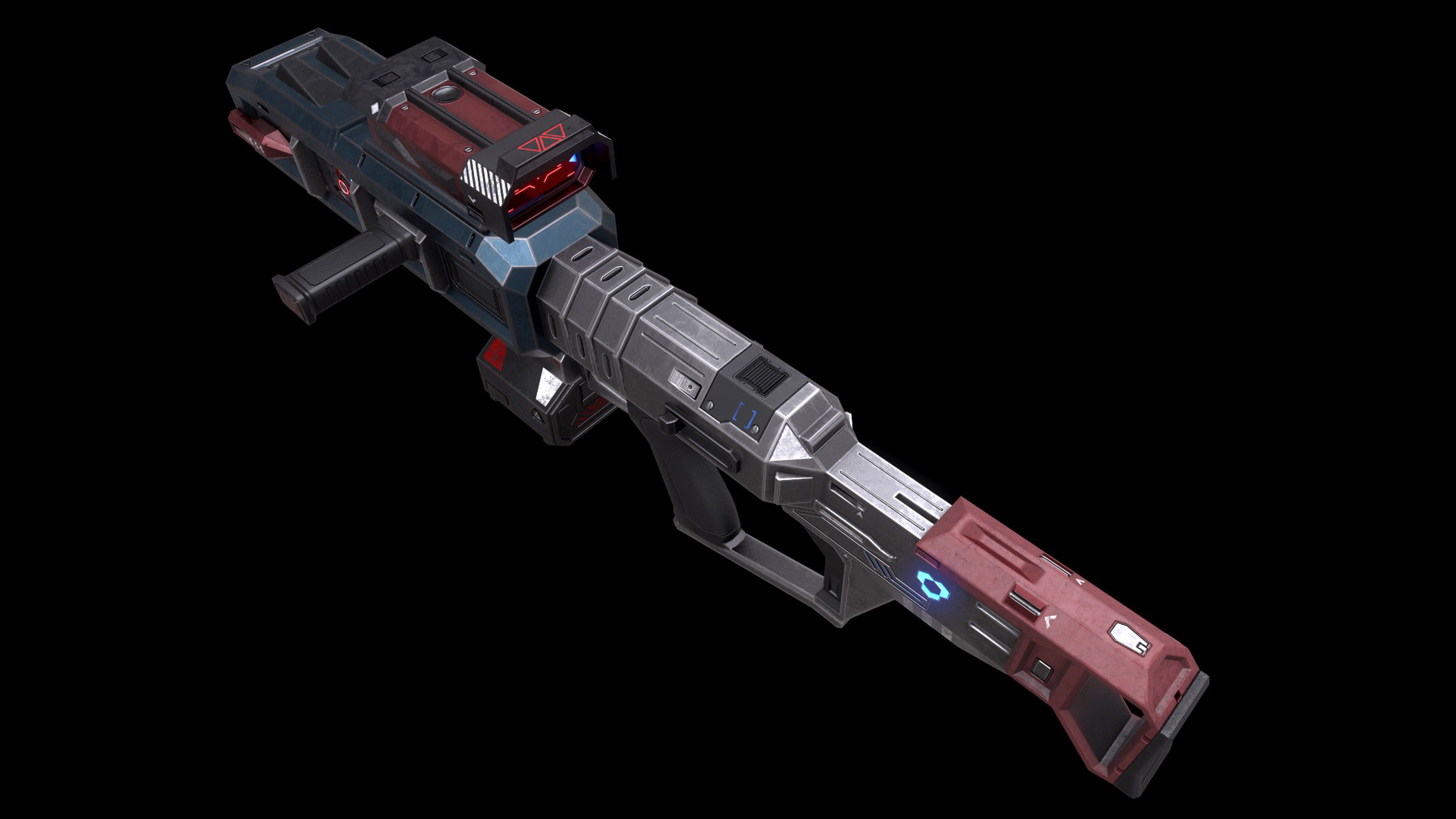 ArtStation - Sci-fi Heavy Machine Gun (Scope, Magazine, Bullets, Triger ...