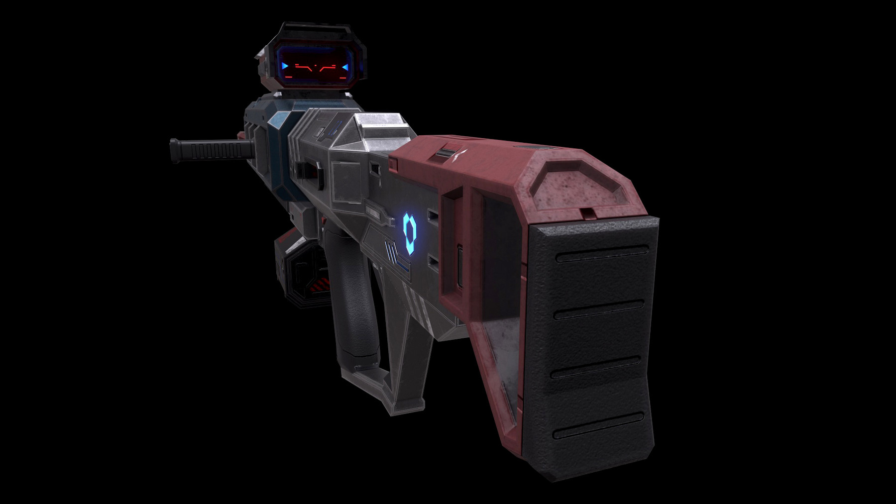 ArtStation - Sci-fi Heavy Machine Gun (Scope, Magazine, Bullets, Triger ...