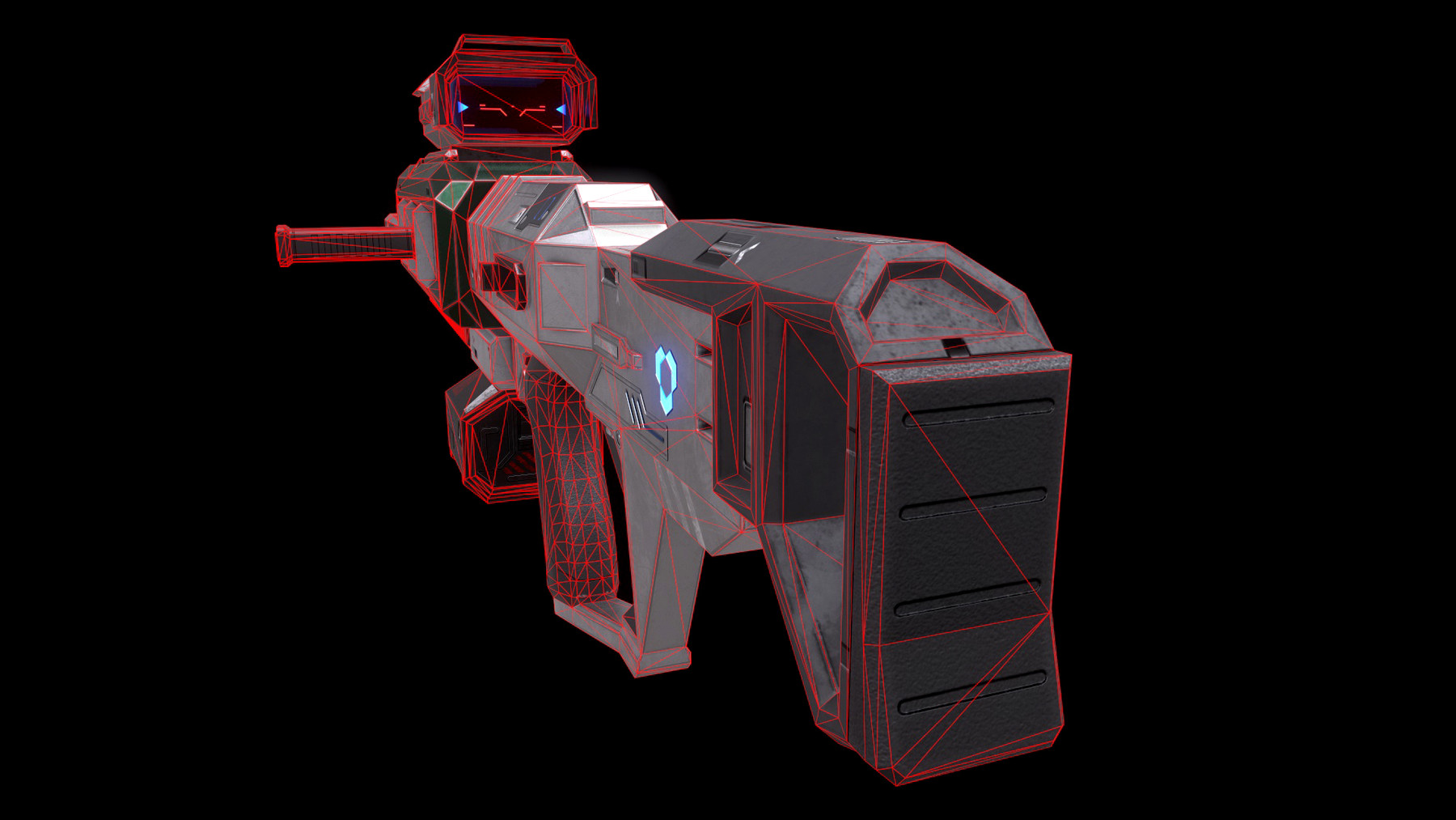 ArtStation - Sci-fi Heavy Machine Gun (Scope, Magazine, Bullets, Triger ...