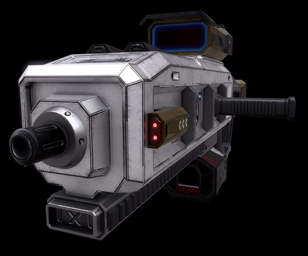 ArtStation - Sci-fi Heavy Machine Gun (Scope, Magazine, Bullets, Triger ...