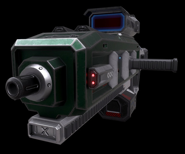 ArtStation - Sci-fi Heavy Machine Gun (Scope, Magazine, Bullets, Triger ...