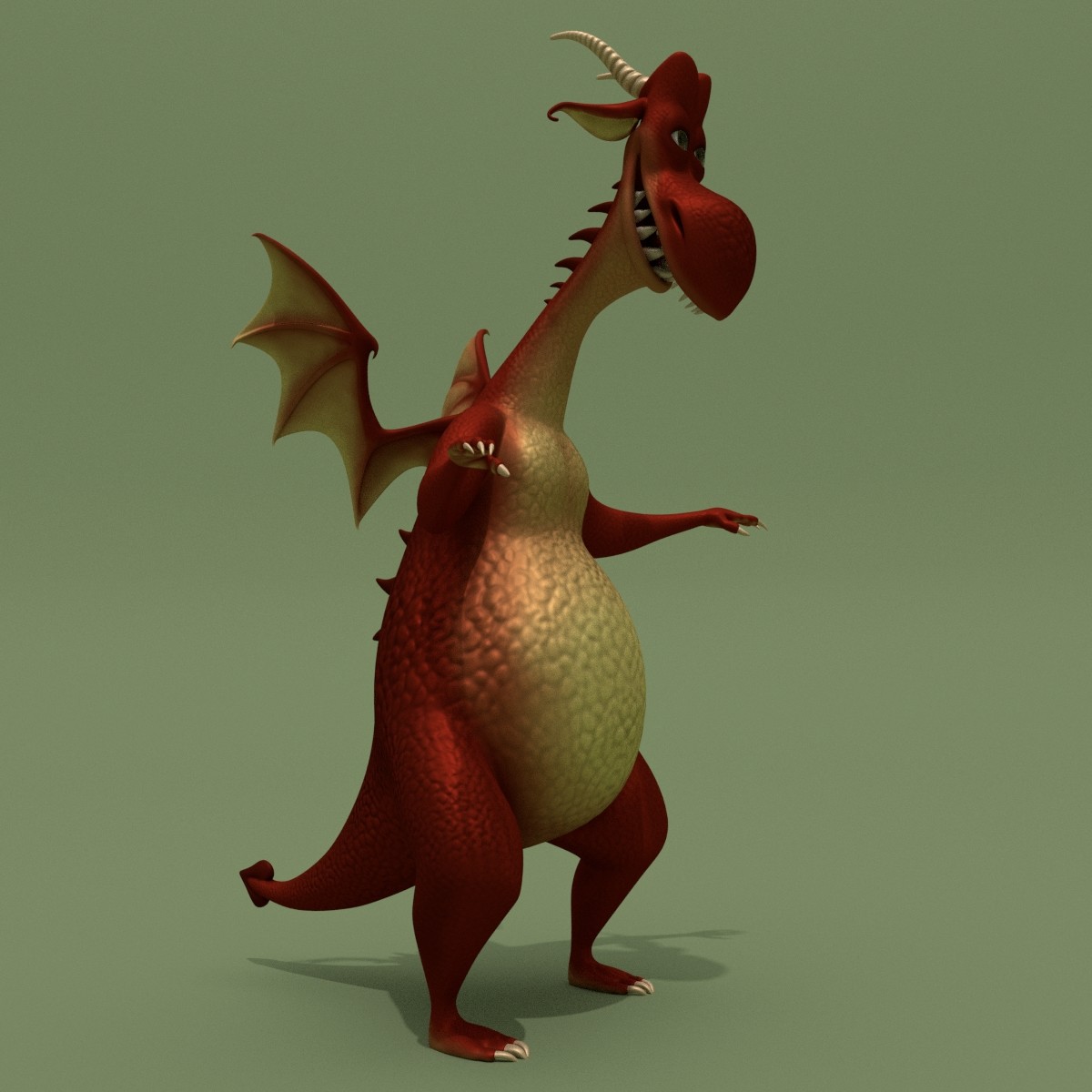 ArtStation - Cartoon Dragon Red & Green | Resources