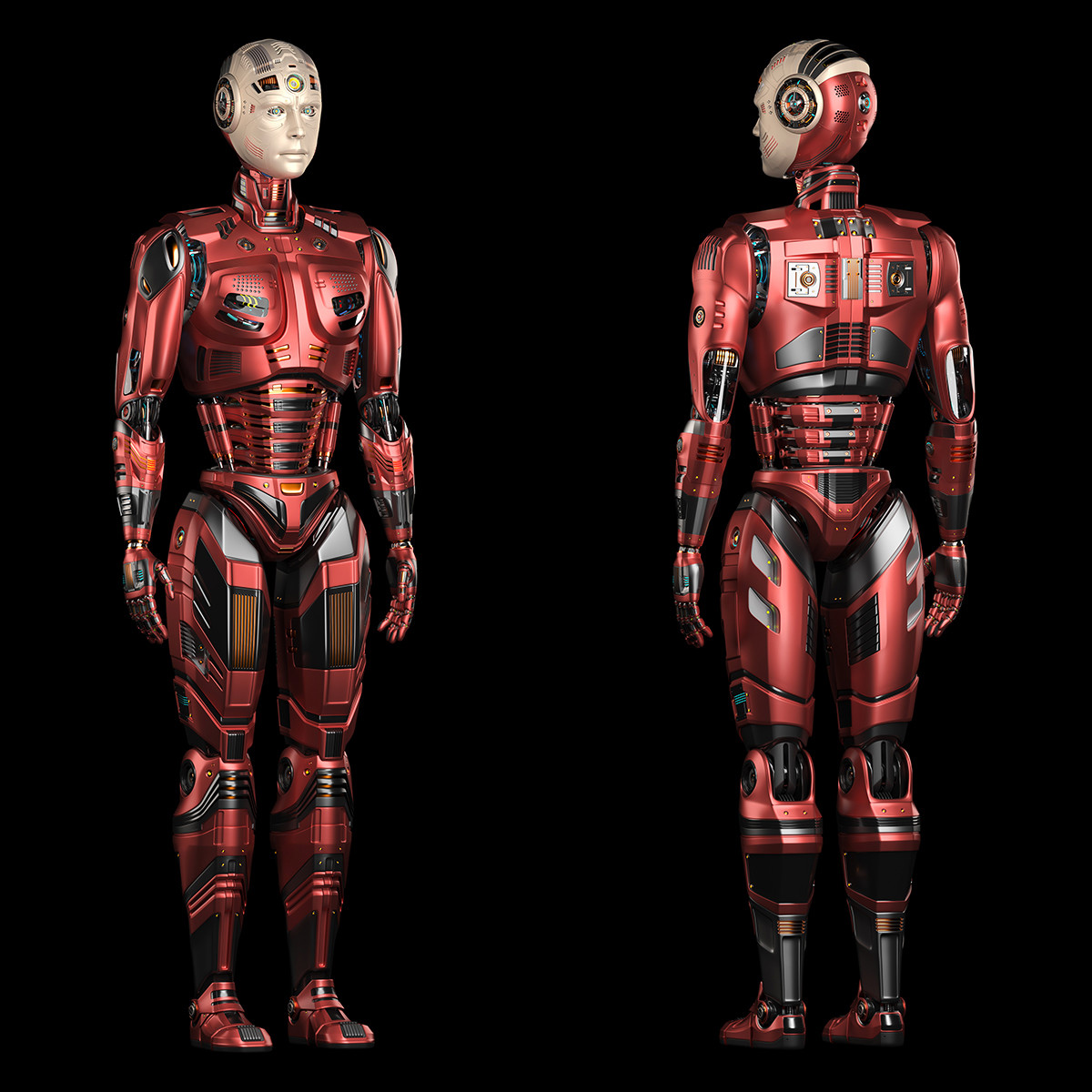 ArtStation - Futuristic Robot Man 2.5 Rigged 3D model (max, obj, fbx ...
