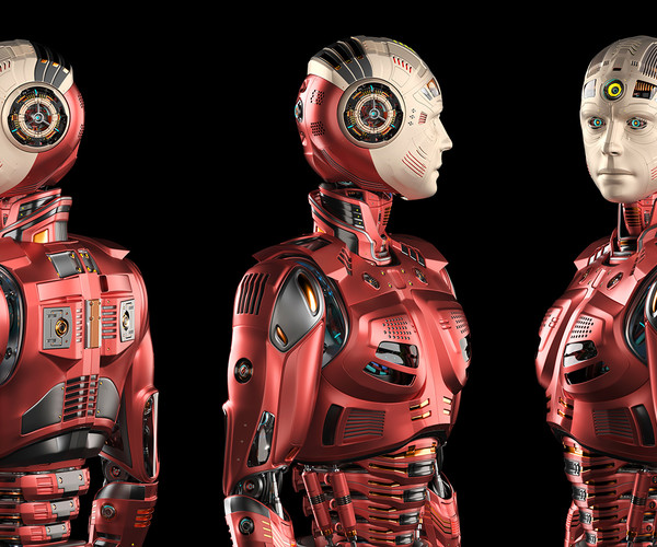 ArtStation - Futuristic Robot Man 2.5 Rigged 3D model (max, obj, fbx ...