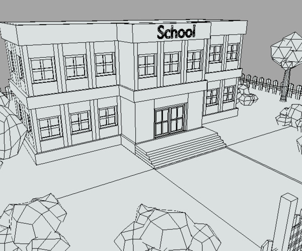 ArtStation - Low Poly Cartoon School Scene | Game Assets