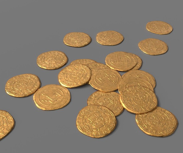 ArtStation - Aztec Design Gold Coin - Pirate Coin - Fantasy | Game Assets