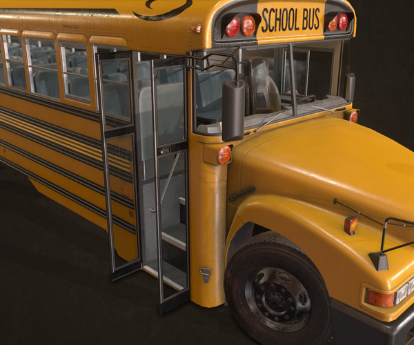 ArtStation - School Bus - Low Poly | Game Assets