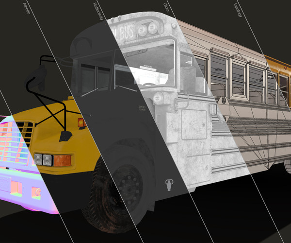 ArtStation - School Bus - Low Poly | Game Assets