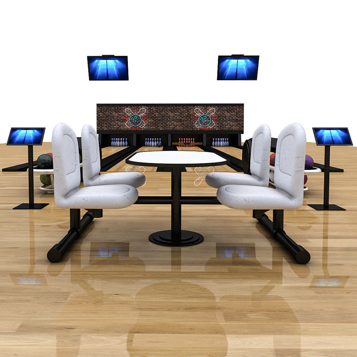 ArtStation - Bowling Alley 3D Model | Resources