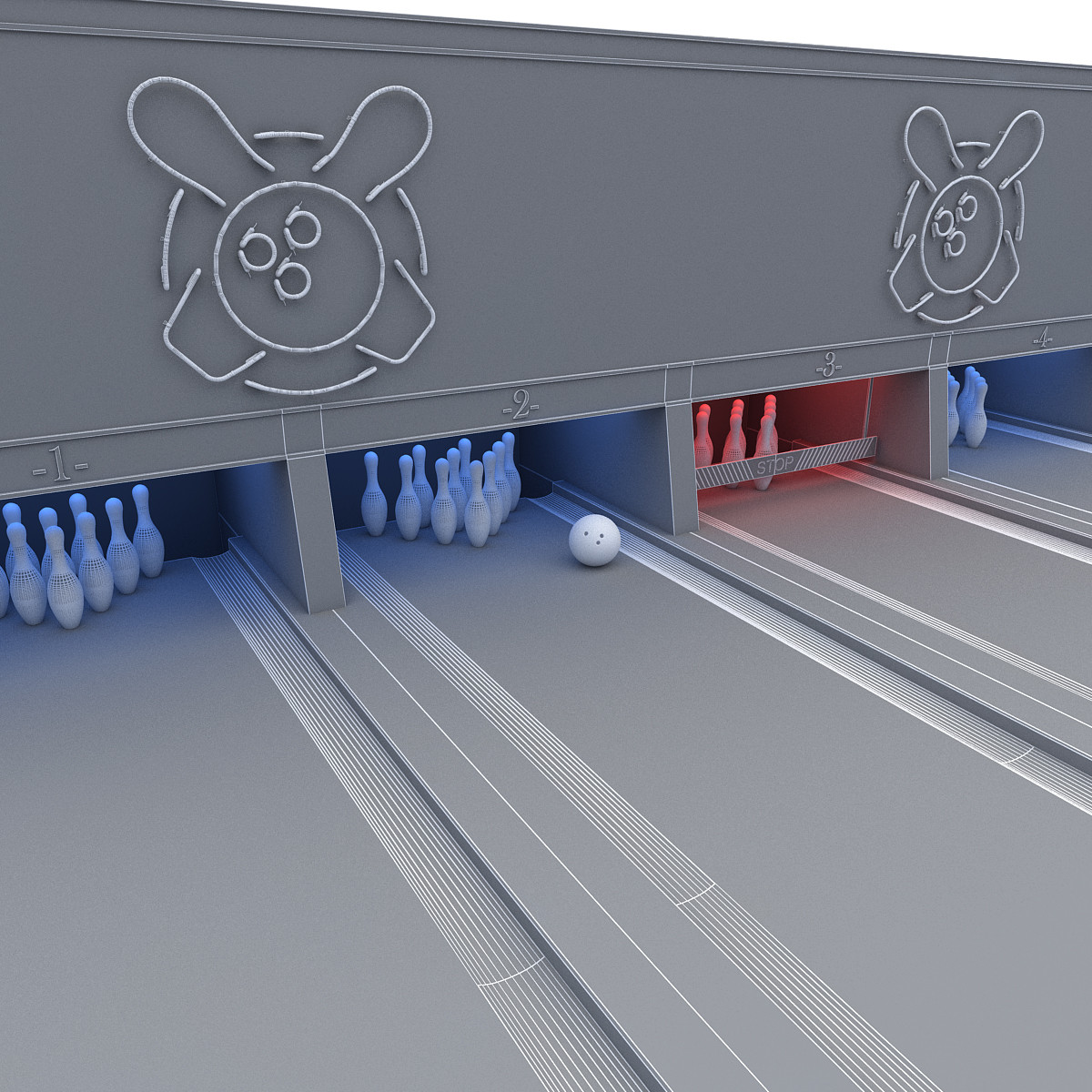 ArtStation - Bowling Alley 3D Model | Resources