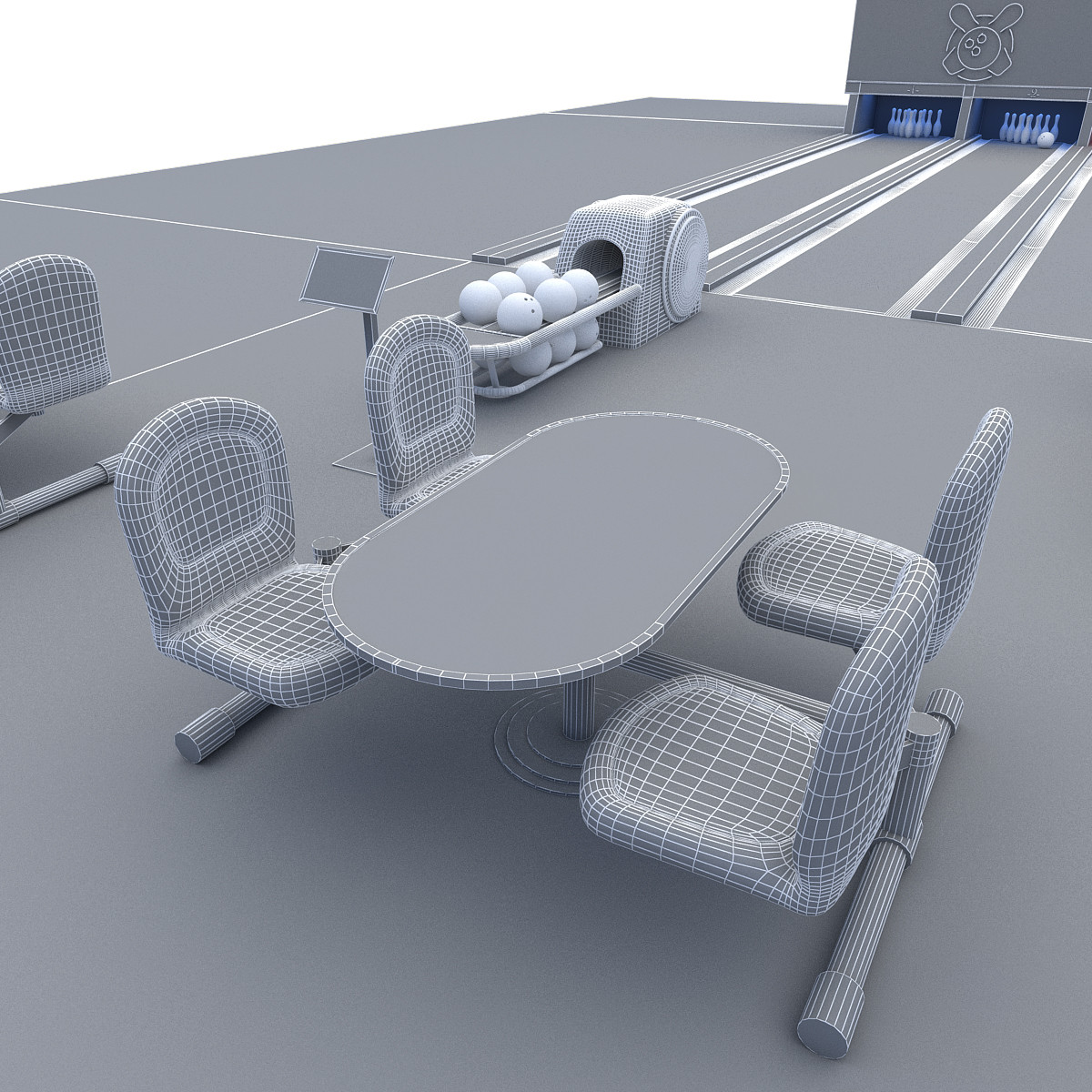 ArtStation - Bowling Alley 3D Model | Resources