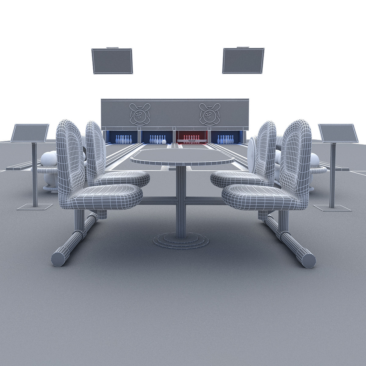 ArtStation - Bowling Alley 3D Model | Resources