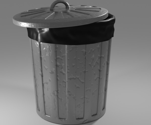 ArtStation - Used Wrinkled Trash Can | Game Assets