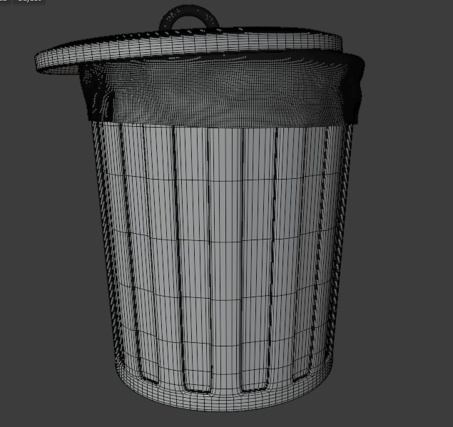 ArtStation - Used Wrinkled Trash Can | Game Assets