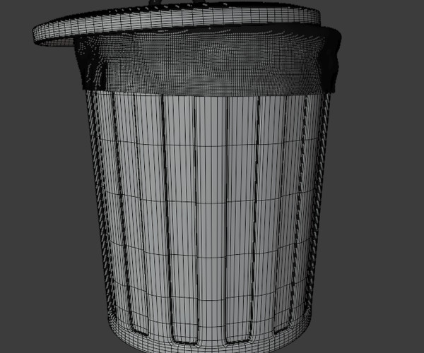 ArtStation - Used Wrinkled Trash Can | Game Assets