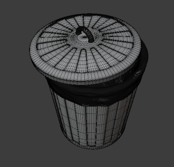 ArtStation - Used Wrinkled Trash Can | Game Assets