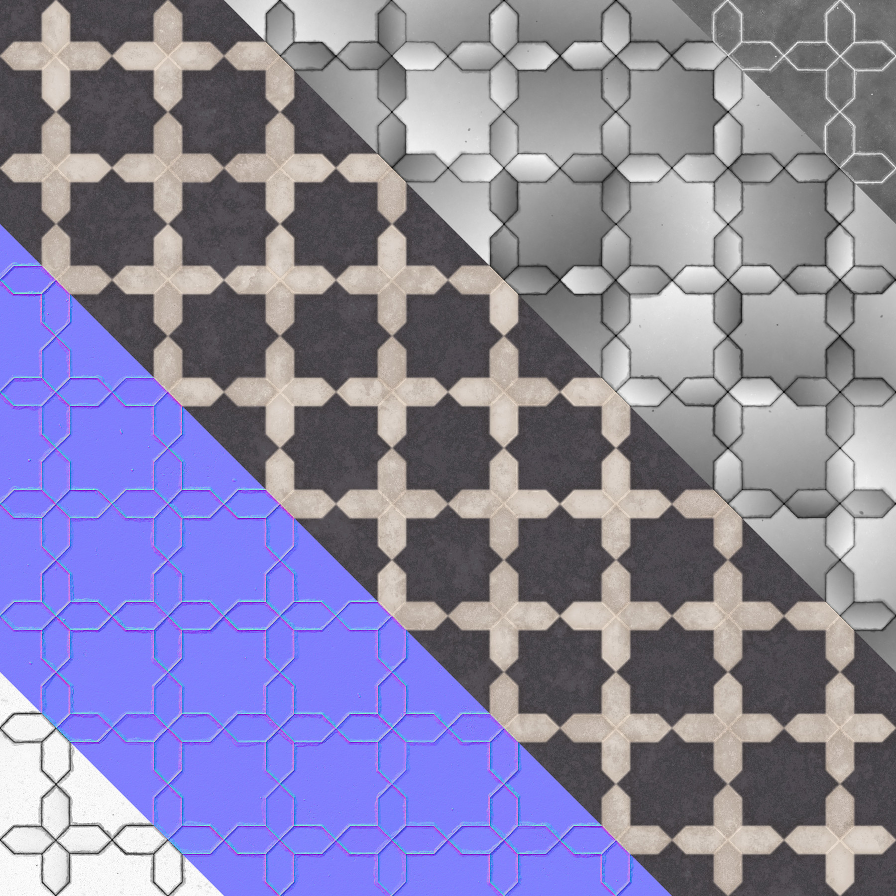 ArtStation - Procedural Concrete Tiles | Game Assets