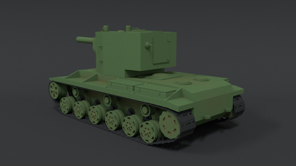 ArtStation - Low Poly Cartoon KV 2 Tank | Game Assets