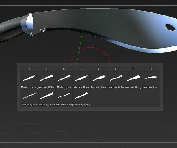 ArtStation - Machete pack 12psc High poly, Subdiv + IMM | Brushes