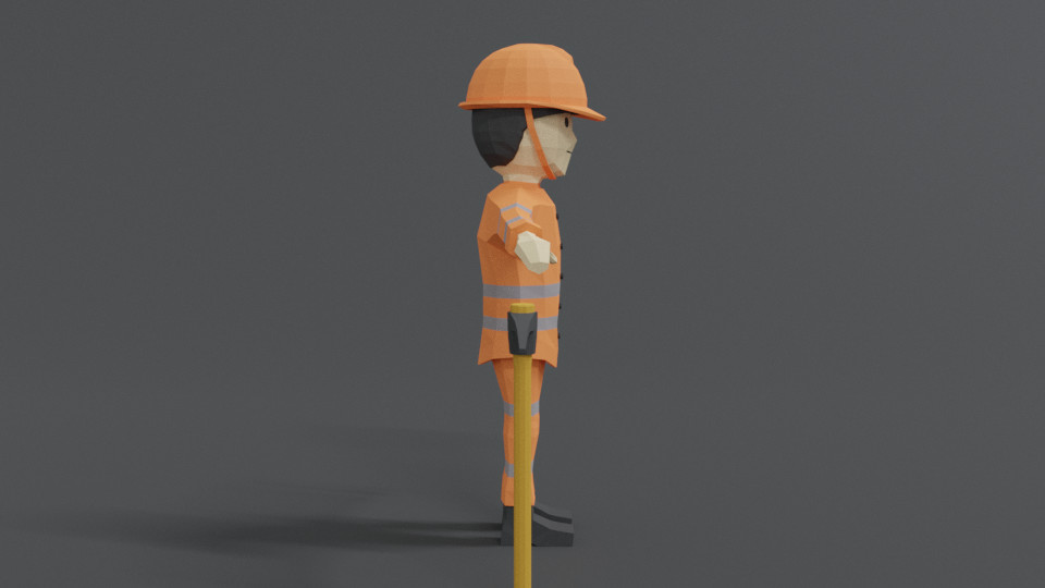 ArtStation - Low Poly Cartoon Street Worker | Game Assets