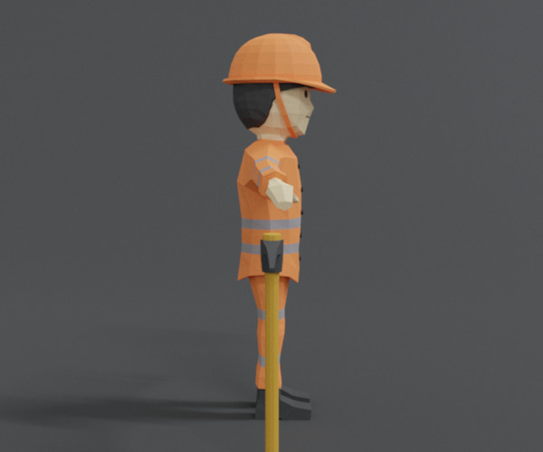 ArtStation - Low Poly Cartoon Street Worker | Game Assets