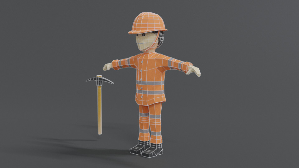 ArtStation - Low Poly Cartoon Street Worker | Game Assets
