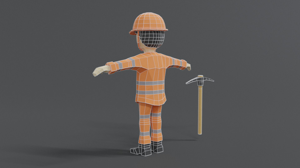 ArtStation - Low Poly Cartoon Street Worker | Game Assets