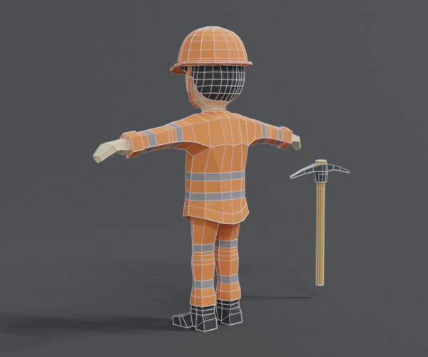 ArtStation - Low Poly Cartoon Street Worker | Game Assets