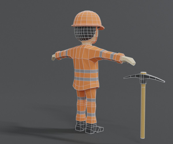 ArtStation - Low Poly Cartoon Street Worker | Game Assets