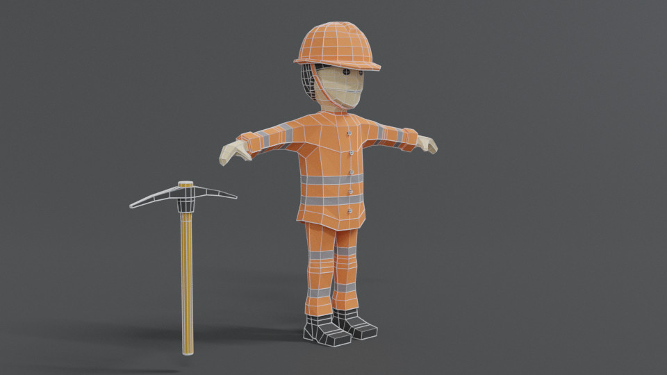ArtStation - Low Poly Cartoon Street Worker | Game Assets