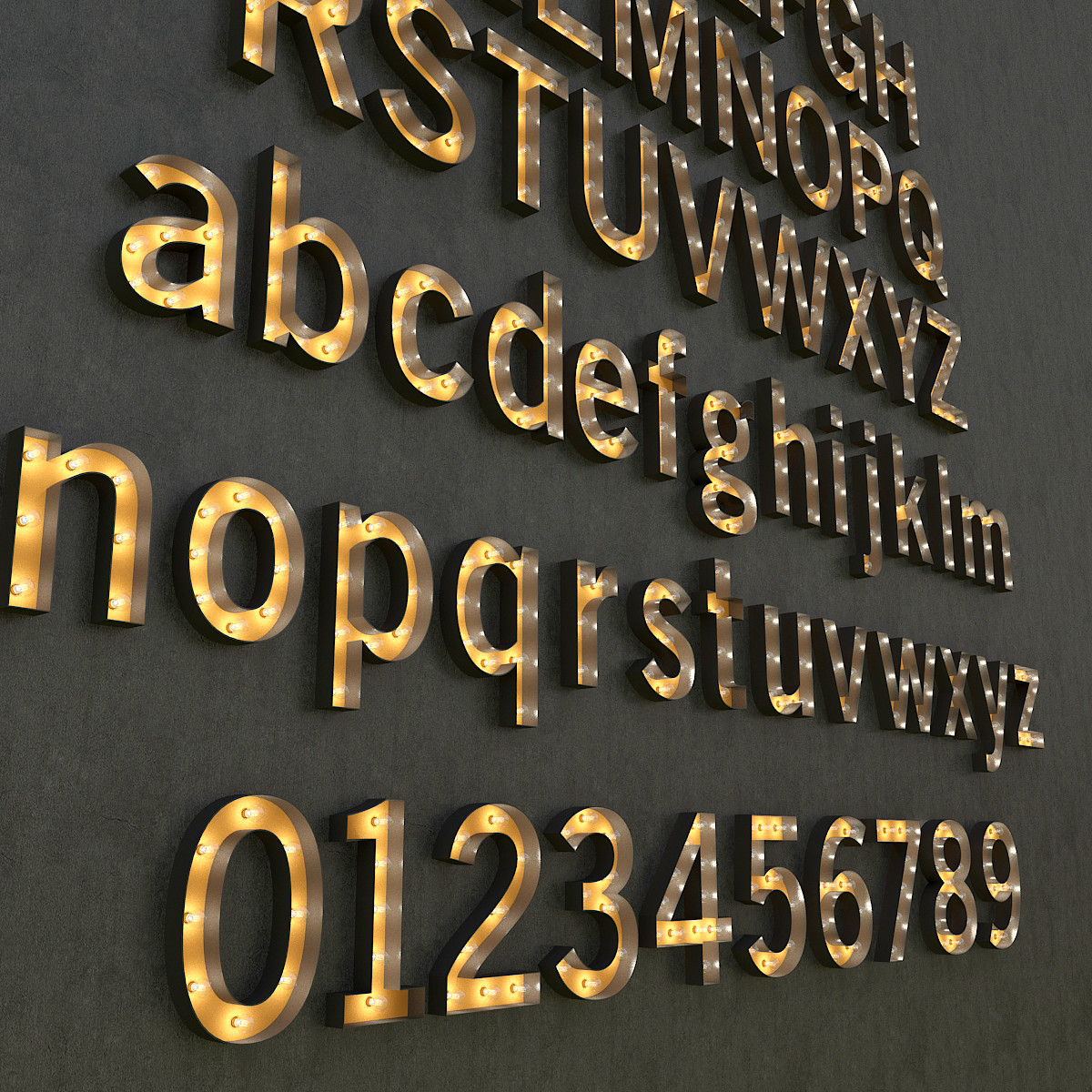 ArtStation - Light Bulbs Alphabet | Game Assets