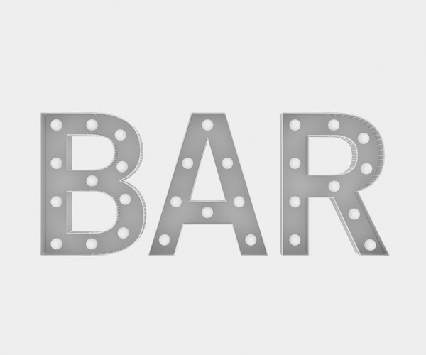 ArtStation - Bar Sign With Bulb | Game Assets
