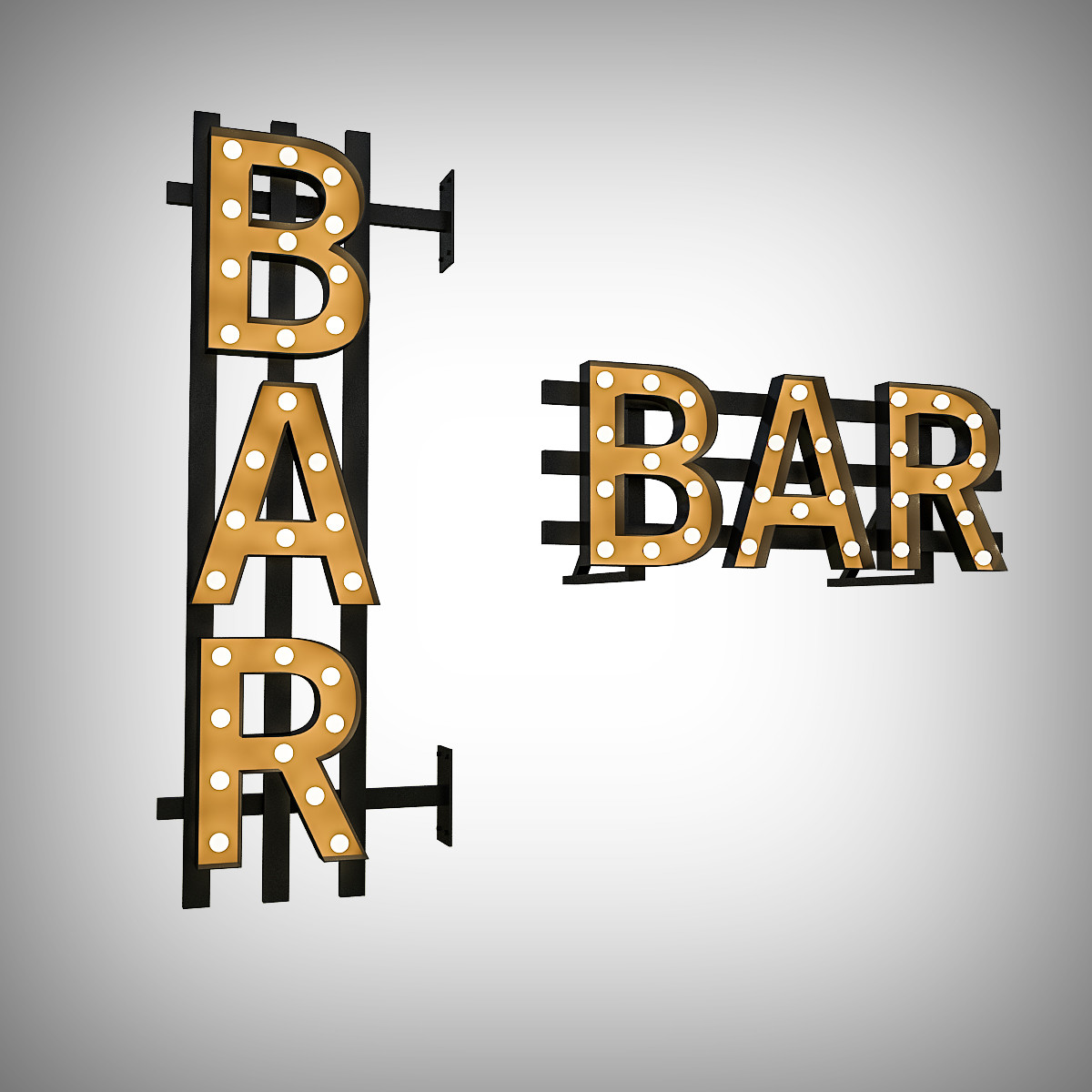 ArtStation - Bar Bulb Sign | Game Assets
