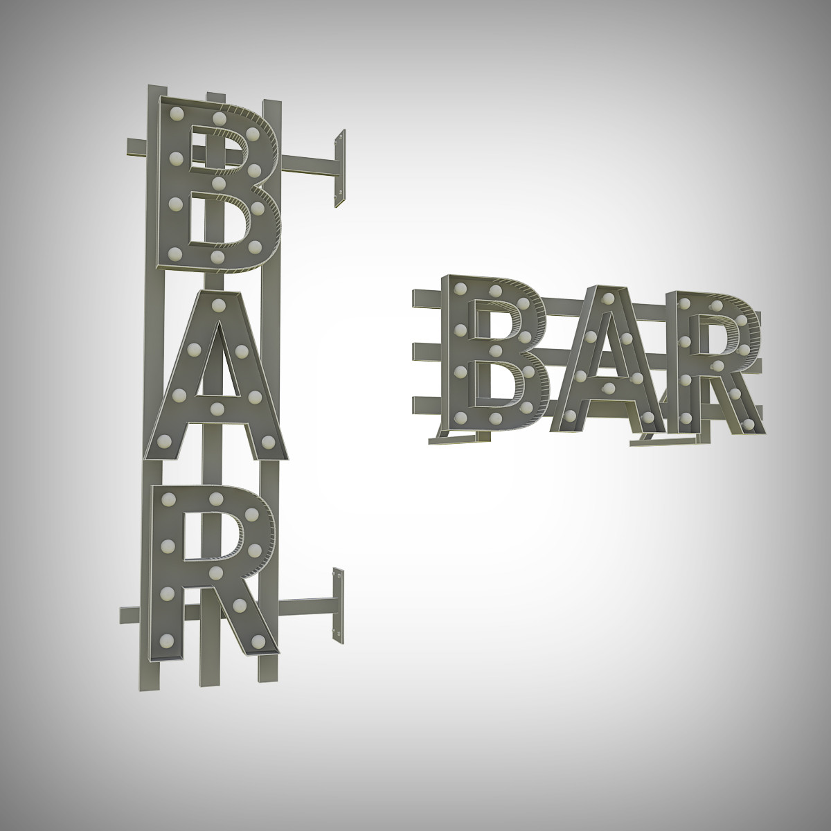 ArtStation - Bar Bulb Sign | Game Assets