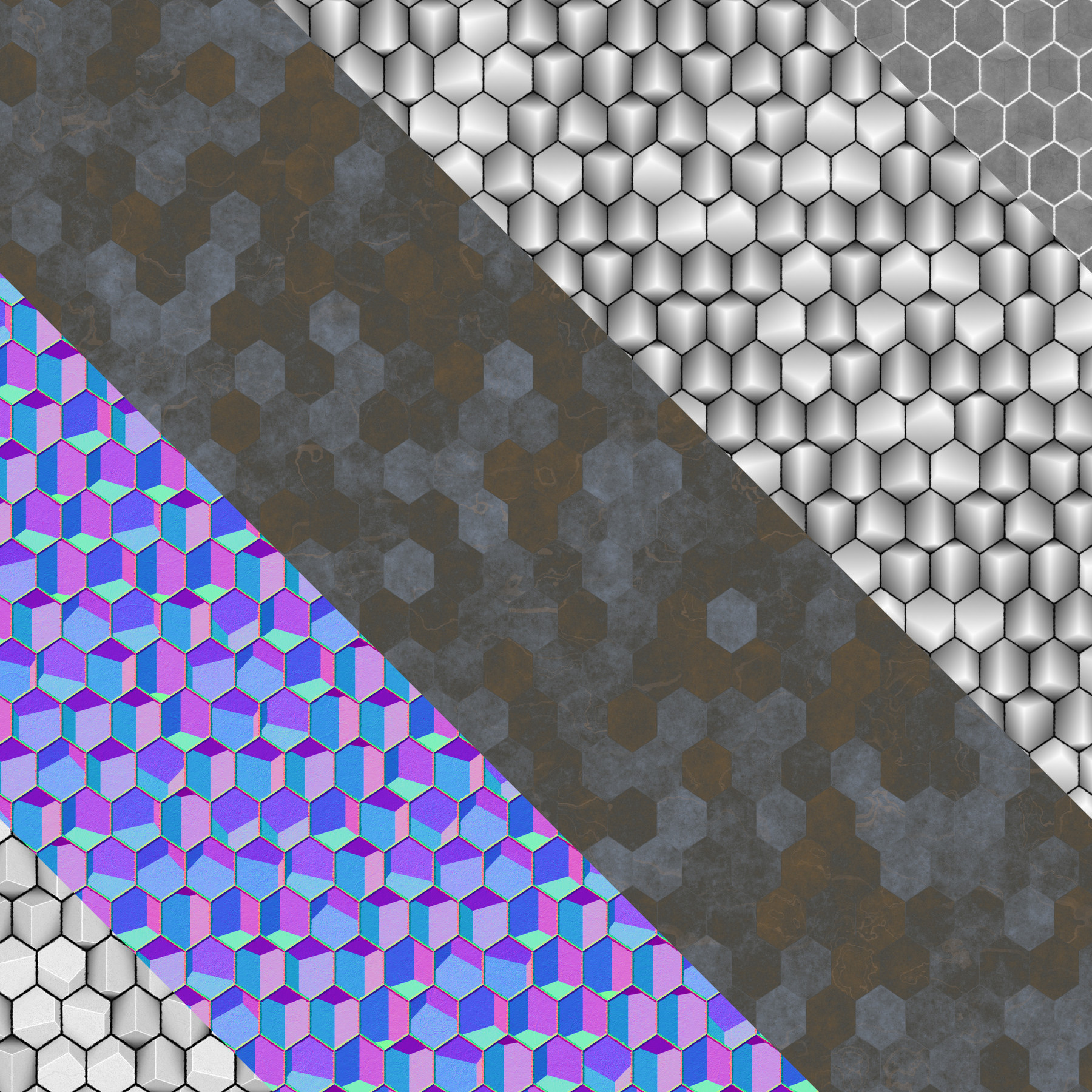 ArtStation - Procedural Stone Hexagons | Game Assets