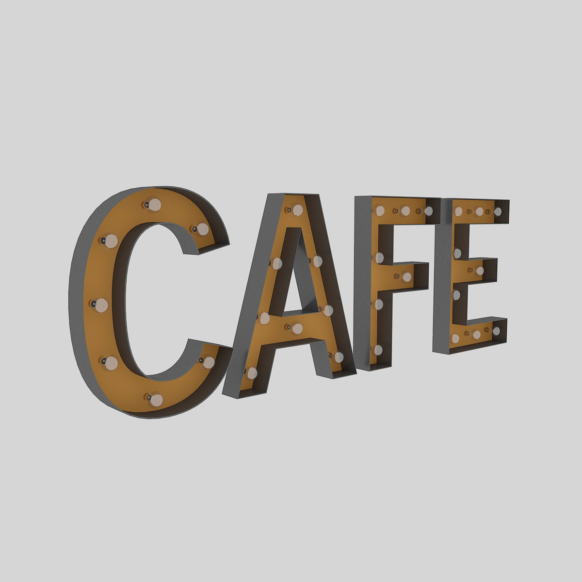 ArtStation - Cafe Sign With Bulb | Game Assets