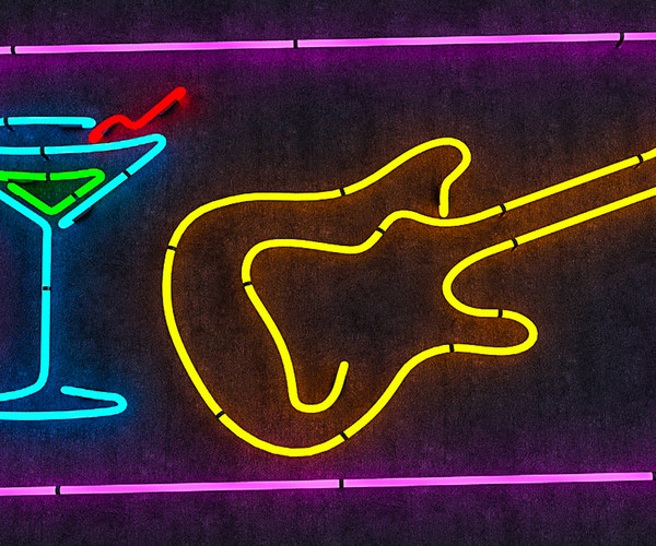 ArtStation - Guitar & Goblet Neon Sign | Game Assets