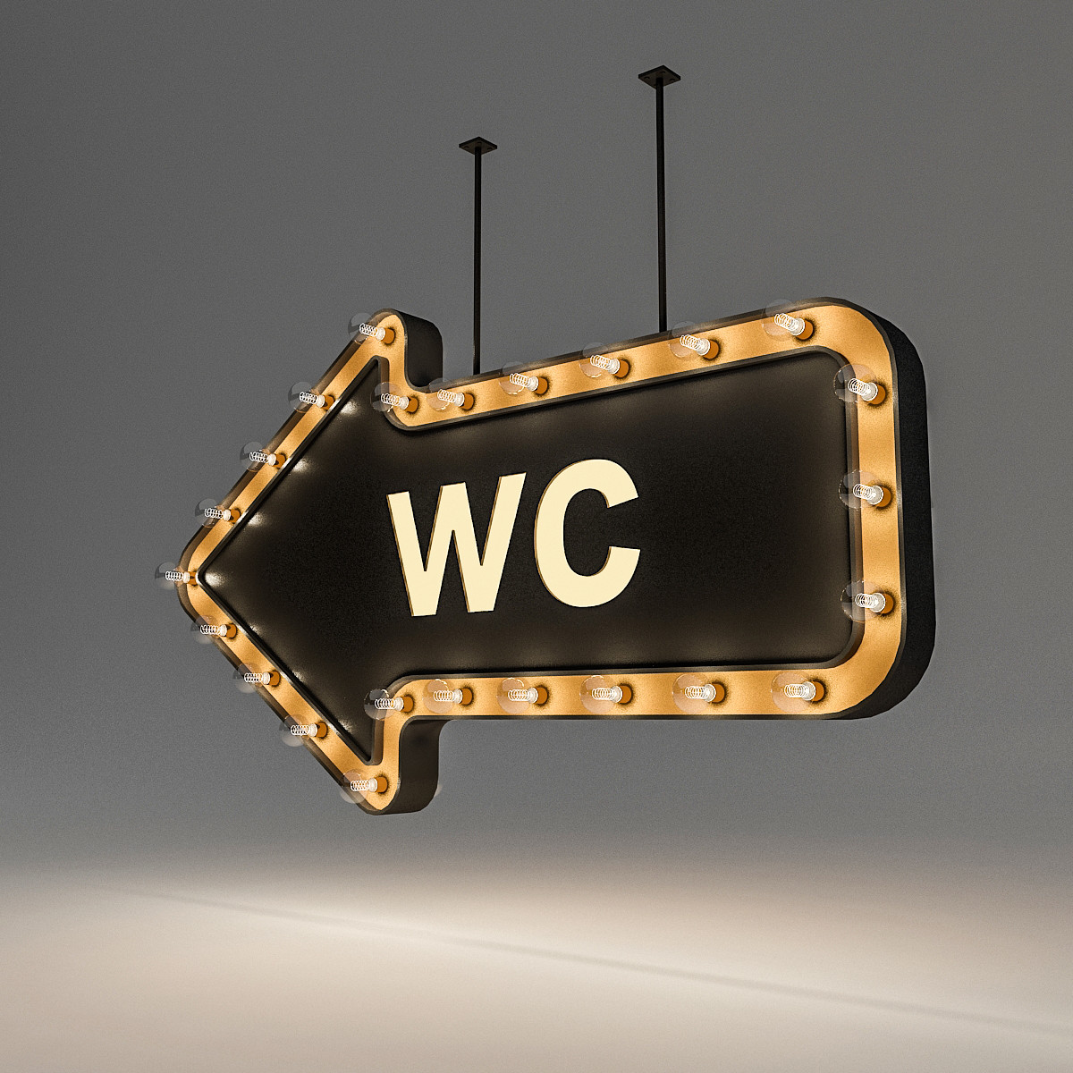 ArtStation - Light Bulb Loft WC Signage | Resources