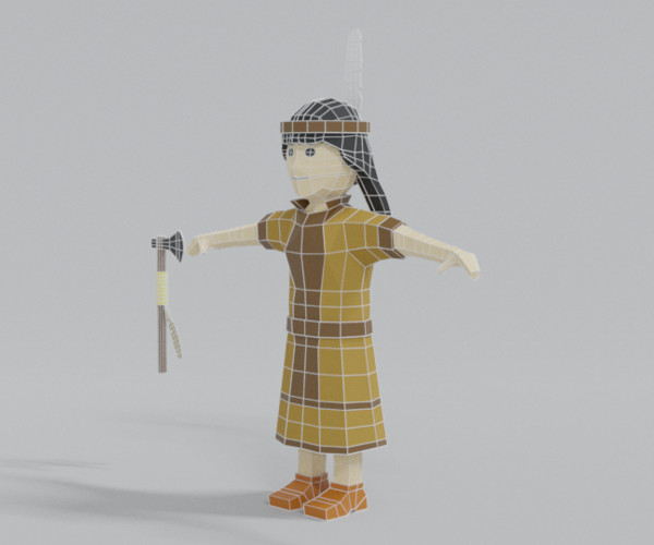 ArtStation - Low Poly Cartoon Native Indian Woman | Game Assets