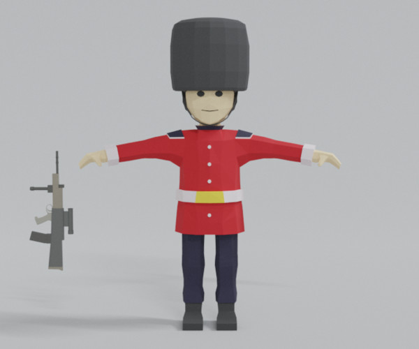 ArtStation - Low Poly Cartoon Queens Guard | Game Assets