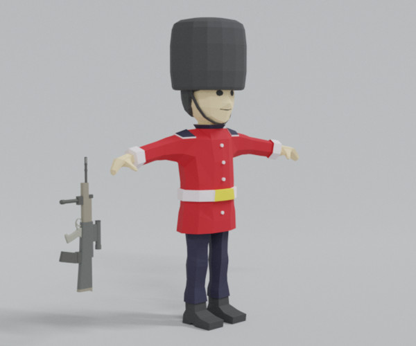 ArtStation - Low Poly Cartoon Queens Guard | Game Assets