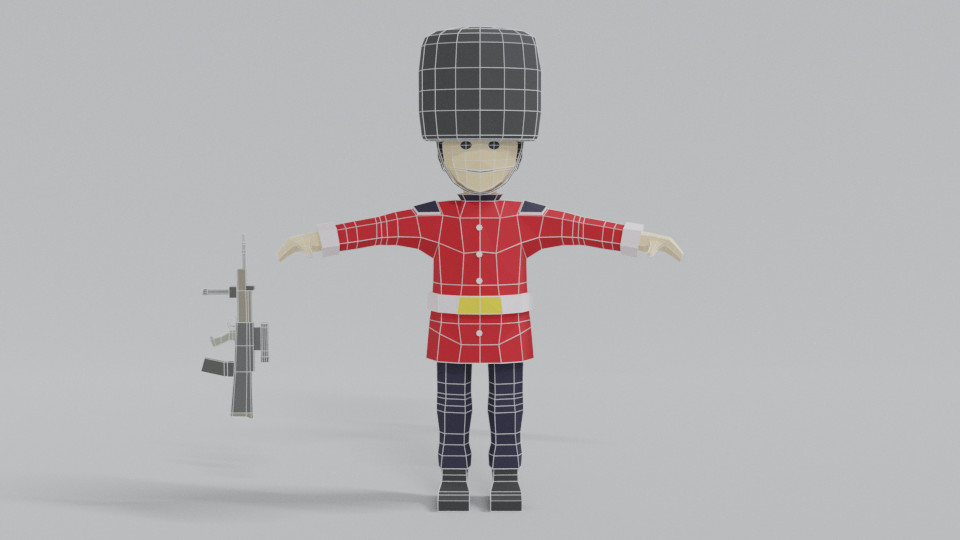Artstation Low Poly Cartoon Queens Guard Game Assets
